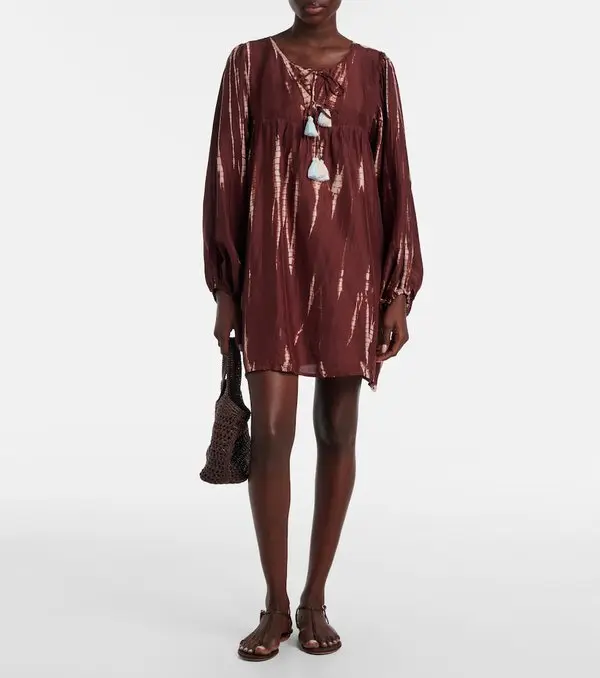 Anna Kosturova Tie-dye Silk Mini Dress