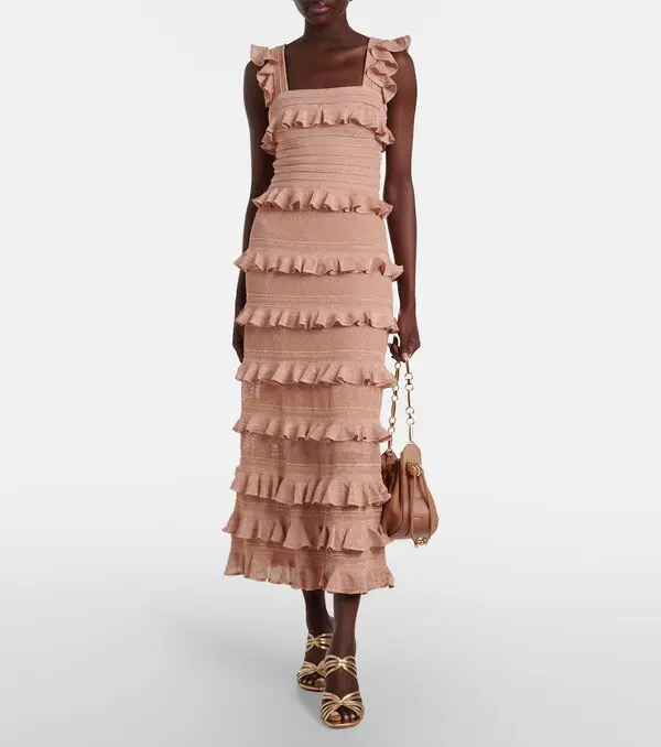 Zimmermann Rebellion Ruffled Midi Skirt