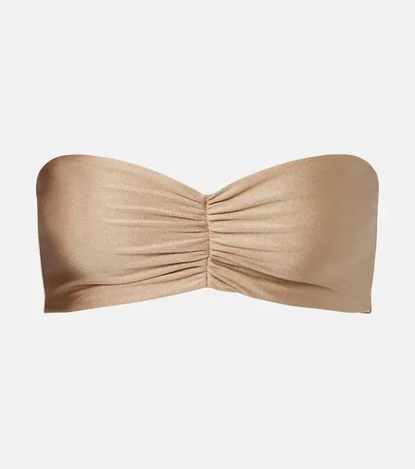 Jade Swim Ava Metallic-effect Bandeau Bikini Top - Beige