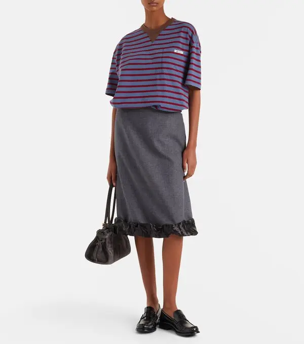 Prada Striped Cotton Jersey T-shirt