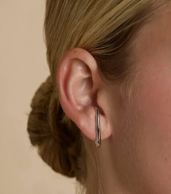 ASTRID & MIYU Rhodium-plated Orbit Dome Stud Earrings