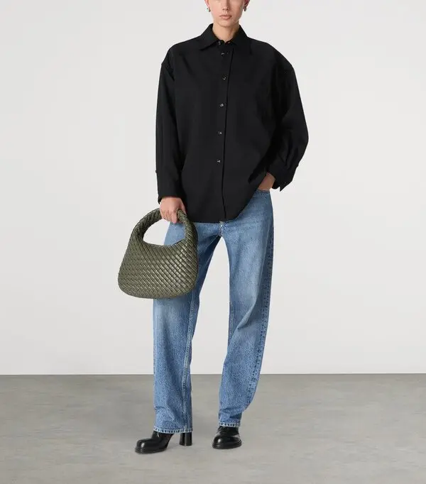 Bottega Veneta Small Leather Veneta Shoulder Bag - Green