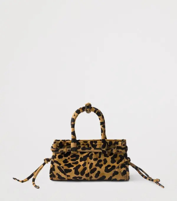Prada Mini Leather Printed Bonnie Shoulder Bag - Neutral