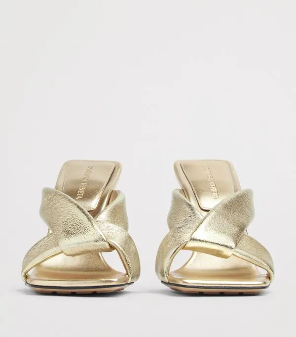 Bottega Veneta Riva Metallic Lambskin Heeled Mules
