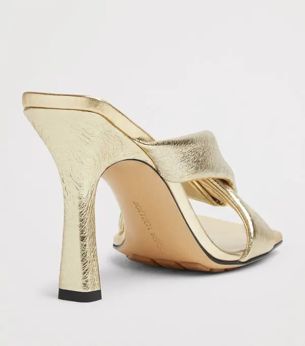 Bottega Veneta Riva Metallic Lambskin Heeled Mules