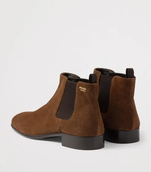 Prada Suede Chelsea Boots - Brown