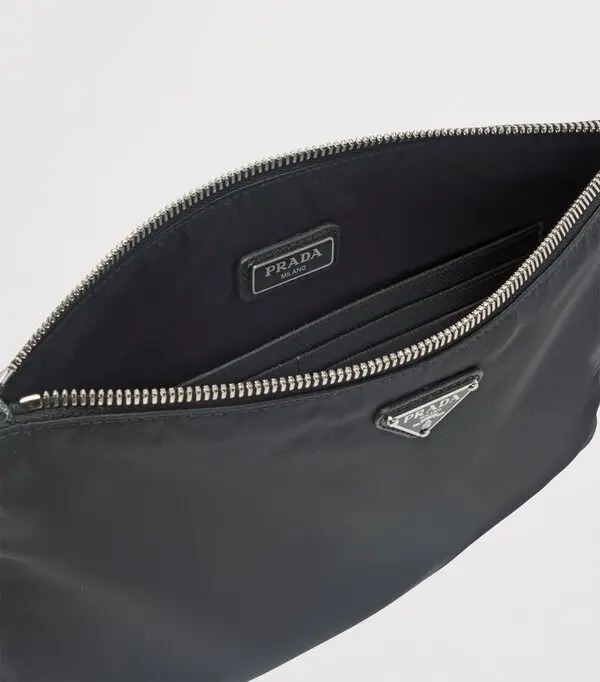 Prada Re-nylon And Saffiano Leather Wristlet Pouch