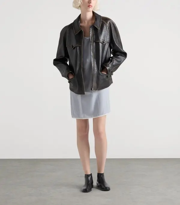 Prada Goatskin Collared Jacket