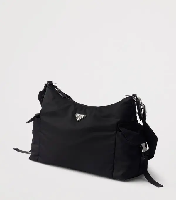 Prada Re-nylon And Leather-trim Explore Messenger Bag - Black