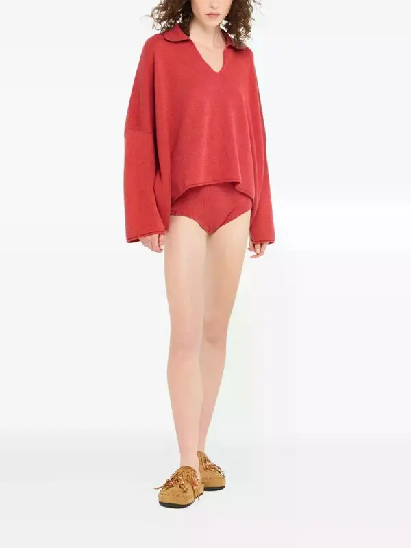 Alanui Polo-collar Sweater - Red
