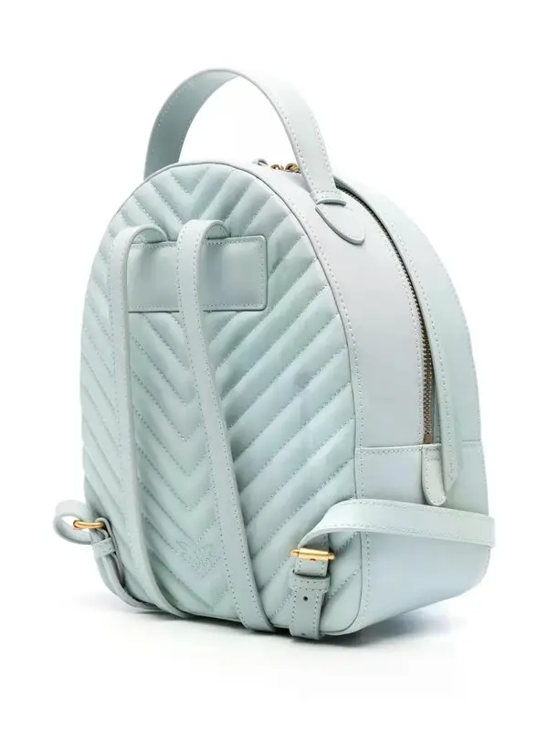 Pinko Love Quilted Leather Backpack - Grey