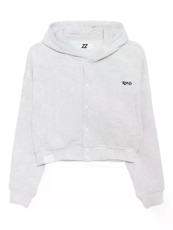 Izzue Button-up Bomber Jacket With Hood - Grey