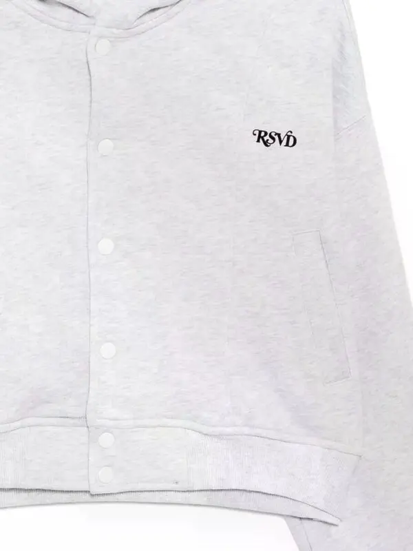 Izzue Button-up Bomber Jacket With Hood - Grey