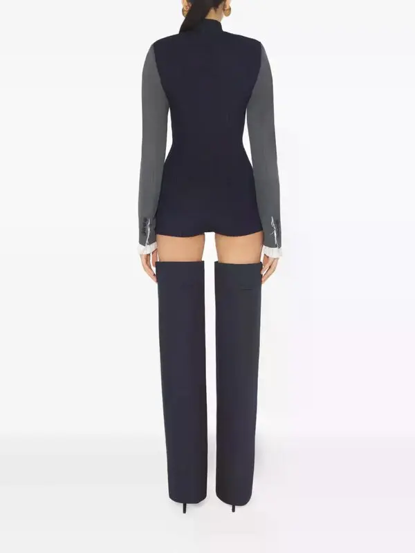 JEAN PAUL GAULTIER Ribbed High Neck Long-sleeve Bodysuit