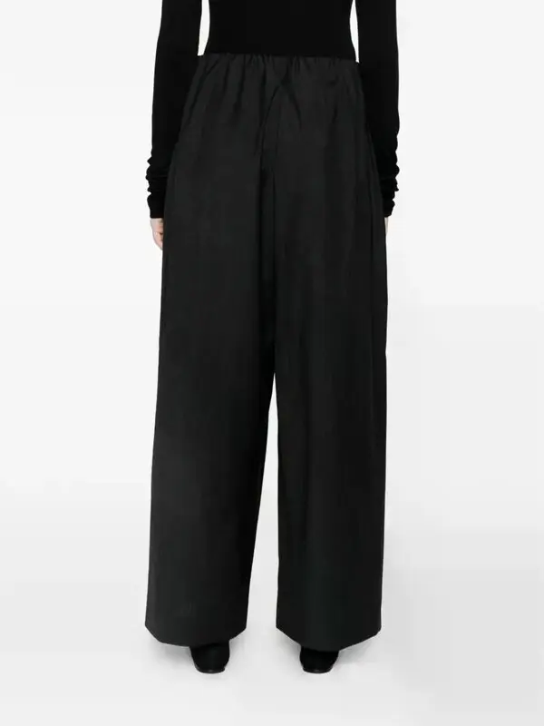 TOTEME Drawstring Waist Trousers In Dark Wool