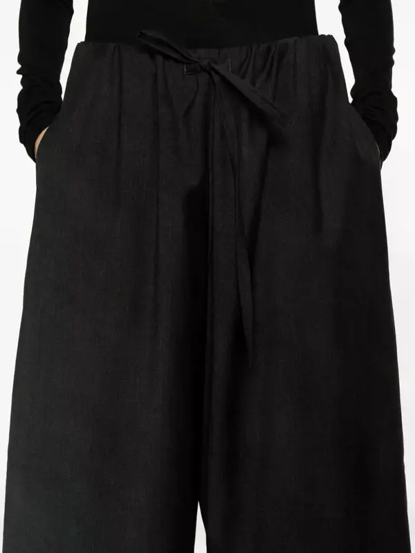 TOTEME Drawstring Waist Trousers In Dark Wool