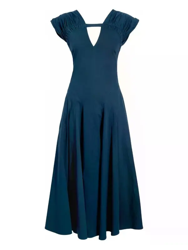Proenza Schouler Manoela Gathered Cut-out Midi Dress - Blue