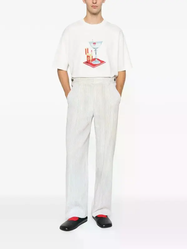 Drole De Monsieur Cocktail Graphic Print T-shirt - Neutrals