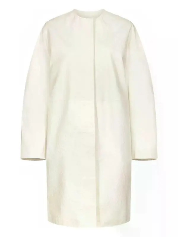Loulou De Saison Single-breasted Collarless Coat - Neutrals