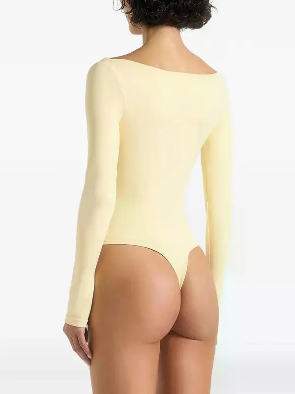Manière De Voir Maniere De Voir Boat-neck Long Sleeve Bodysuit - Yellow