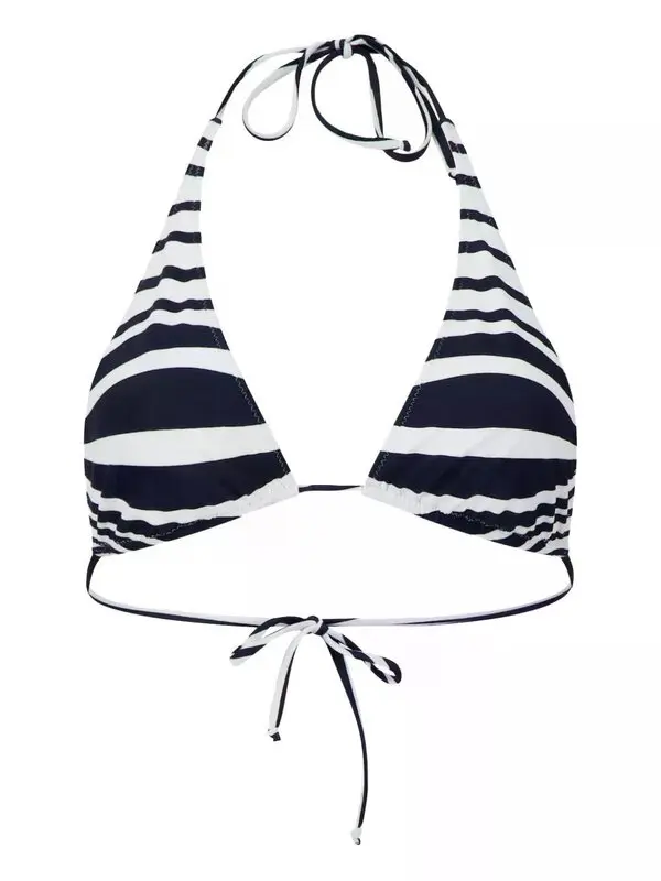 JEAN PAUL GAULTIER Striped Triangle Bikini Top - Blue
