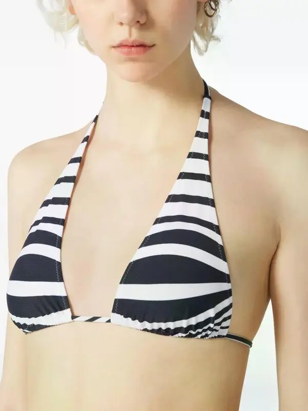JEAN PAUL GAULTIER Striped Triangle Bikini Top