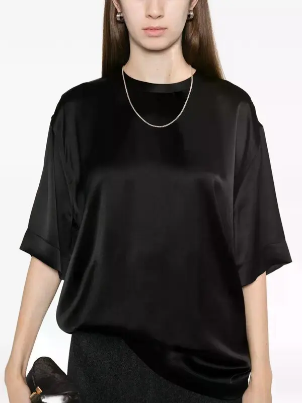 TOTEME Satin Crew Neck T-shirt