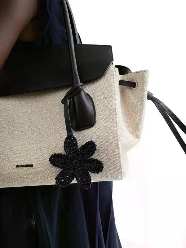 JIL SANDER Flower Bag Charm - Black