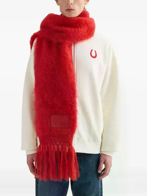 JIL SANDER Logo-patch Fringed Scarf