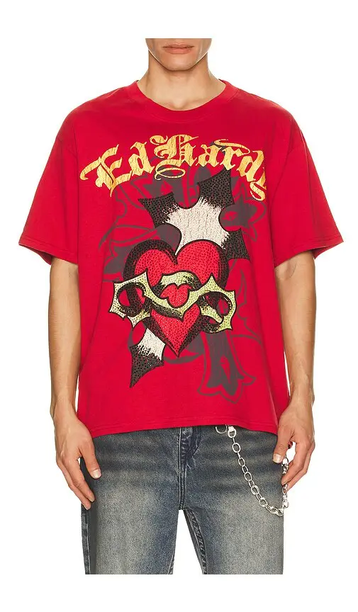 Ed Hardy Heart Boxy Tee In . Also