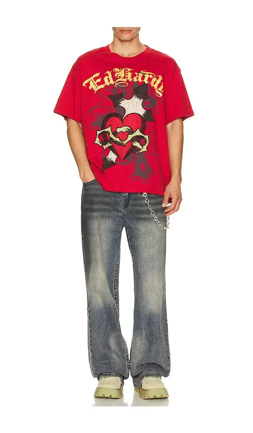 Ed Hardy Heart Boxy Tee In . Also