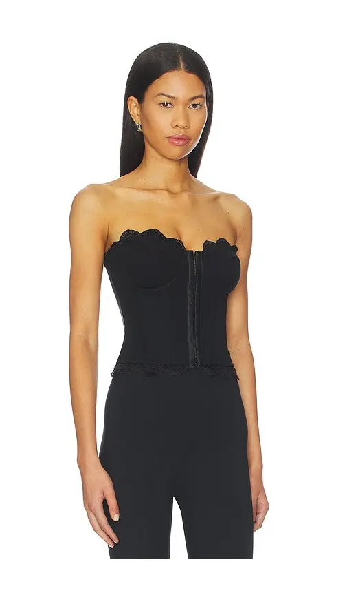 Good American Matte Jersey Lace Trim Bustier