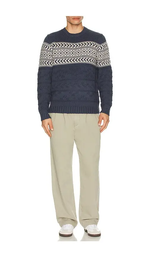 Marine Layer Textured Fair Isle Sweater