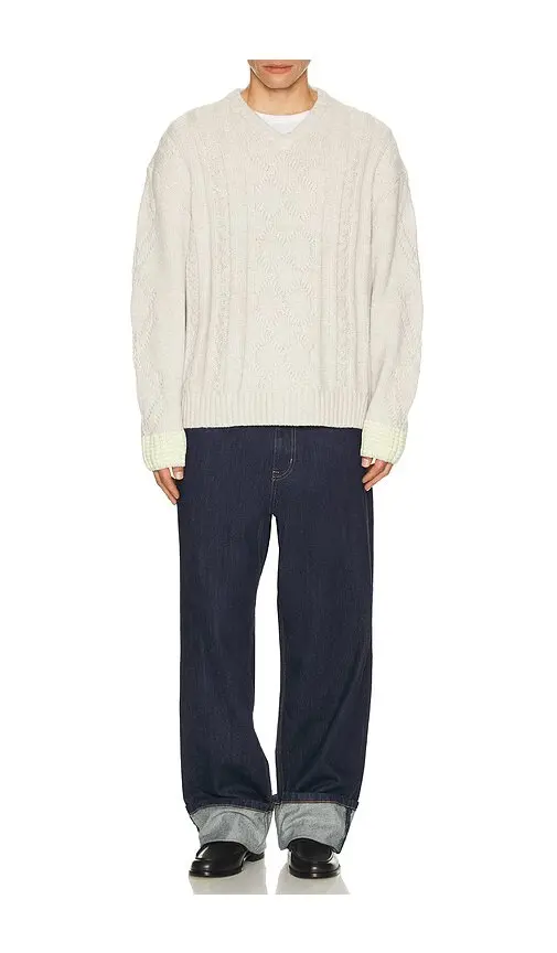 Scotch & Soda V-neck Chunky Cable Knit Pullover