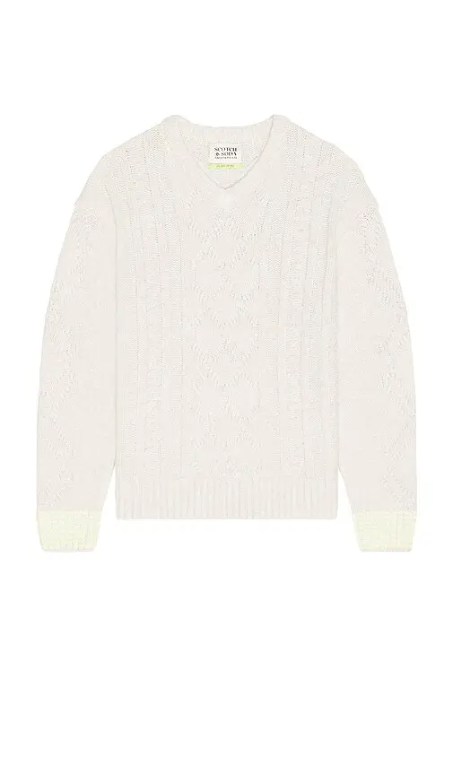 Scotch & Soda V-neck Chunky Cable Knit Pullover