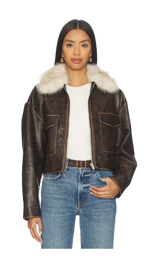 Blanknyc Cropped Bomber In . Also - Brown