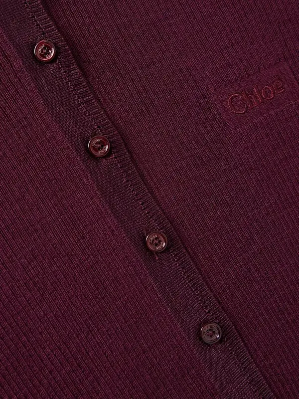 Chloé Ribbed Wool Sweater With Silk Trim
