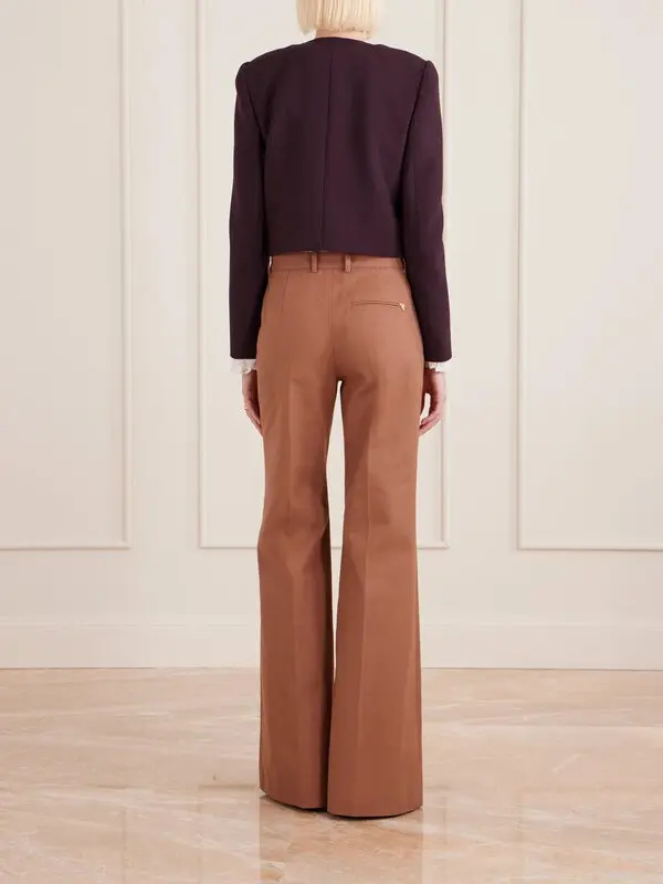 Chloé Organic Cotton High-rise Wide-leg Trousers