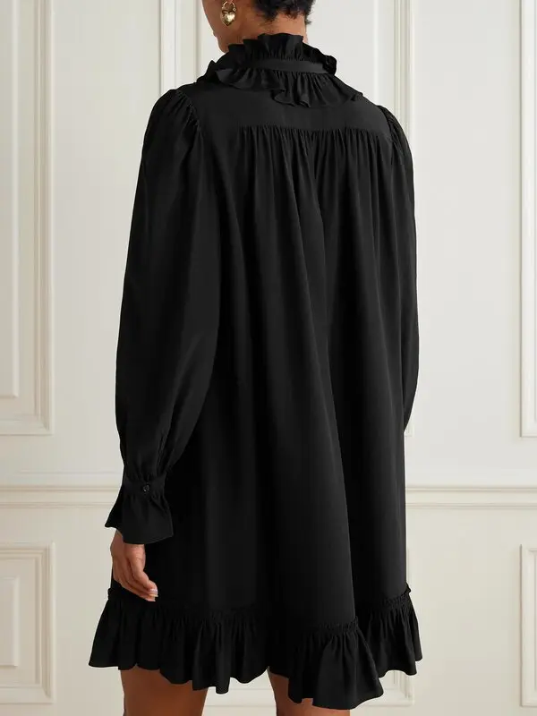 Chloé Organic Silk-crepe Ruffled Mini Dress