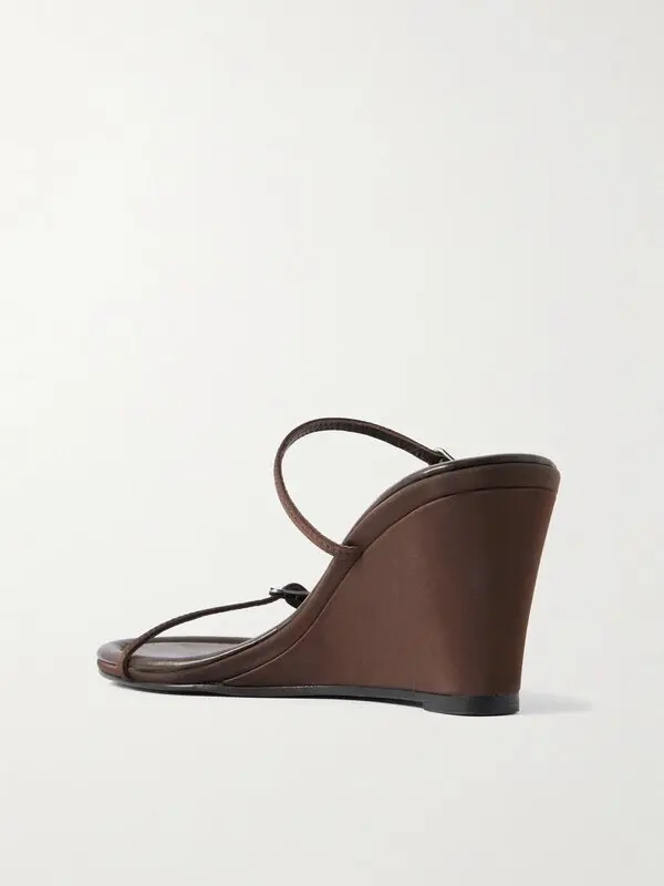 ST. AGNI Petit Recycled-satin Wedge Sandals