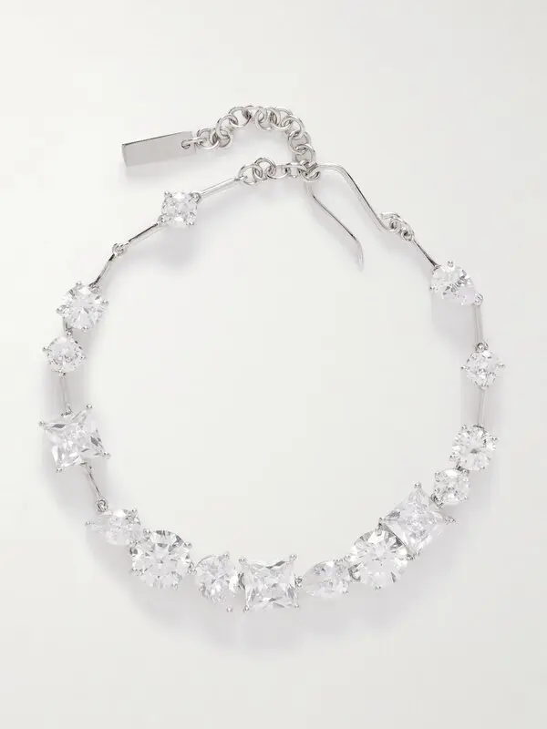 Completedworks Delicate Rhodium-plated Cubic Zirconia Bracelet - Silver