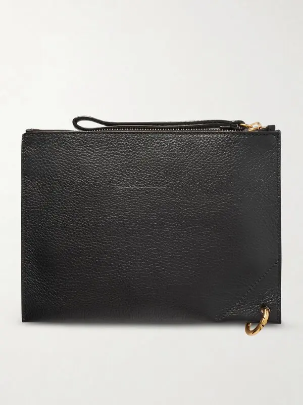Chloé Embellished Textured-leather Pouch