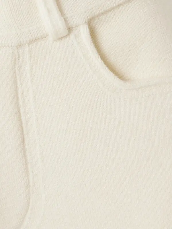 Arch4 Storme Organic Wool & Cashmere Blend Wide-leg Frayed Hem Trousers