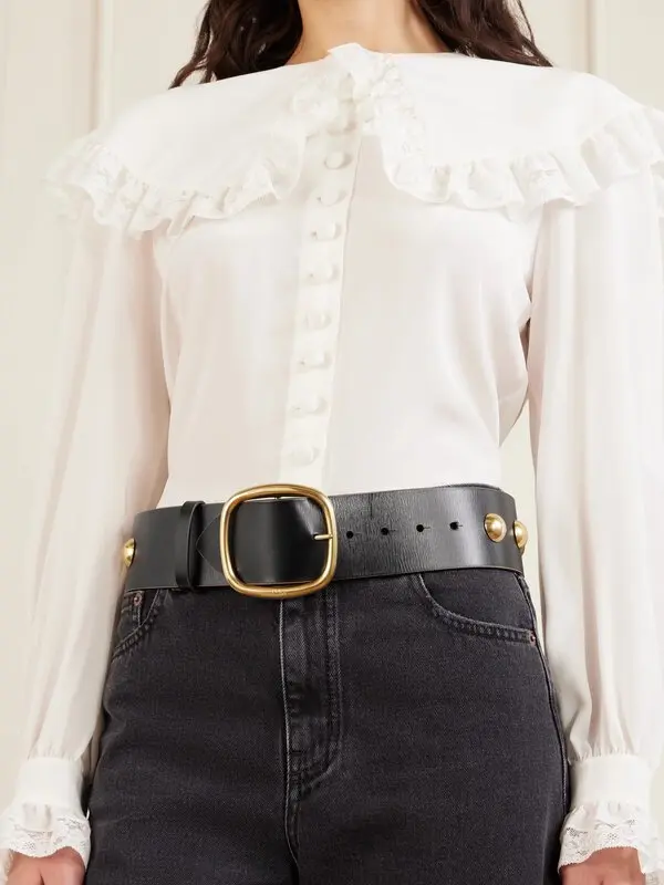 Chloé Studded Leather Belt - Black