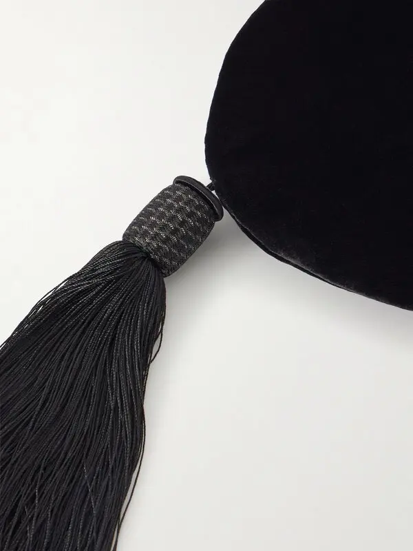 Le Sundial Lee" Tasseled Velvet Shoulder Bag