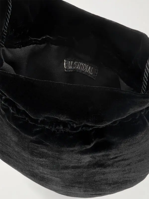 Le Sundial Lee" Tasseled Velvet Shoulder Bag