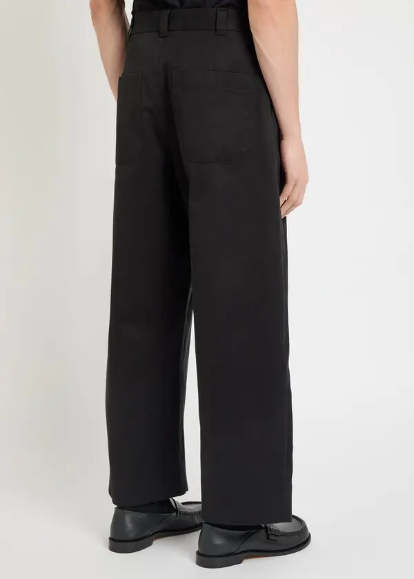 Studio Nicholson Peached Pleated Wide-leg Cotton-twill Trousers