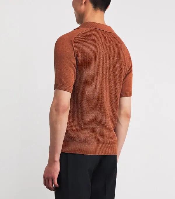 Isaia Silk-cotton Knit Polo Shirt