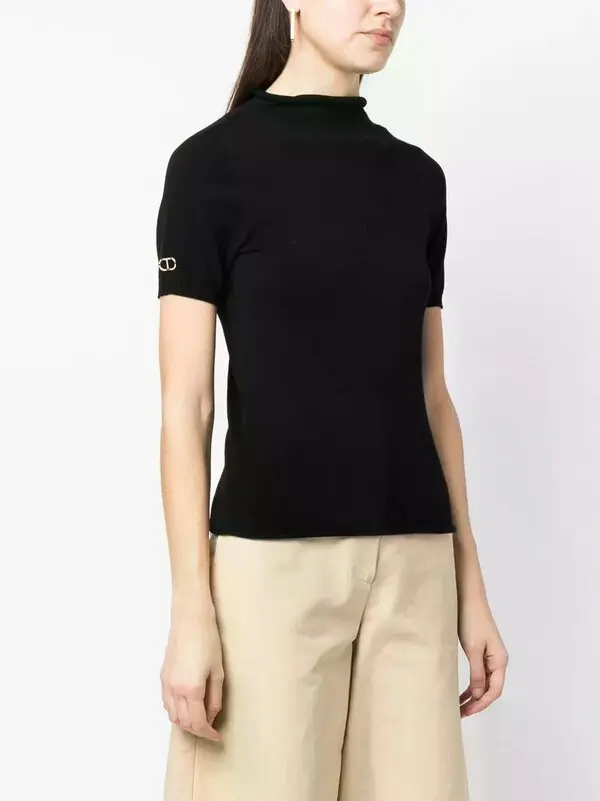 TWINSET Logo-plaque High-neck Jumper - Black