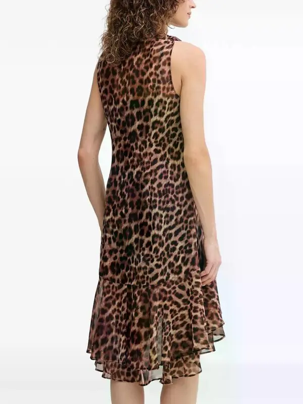 Dkny Sleeveless Tie-neck Ruffled Mini Dress